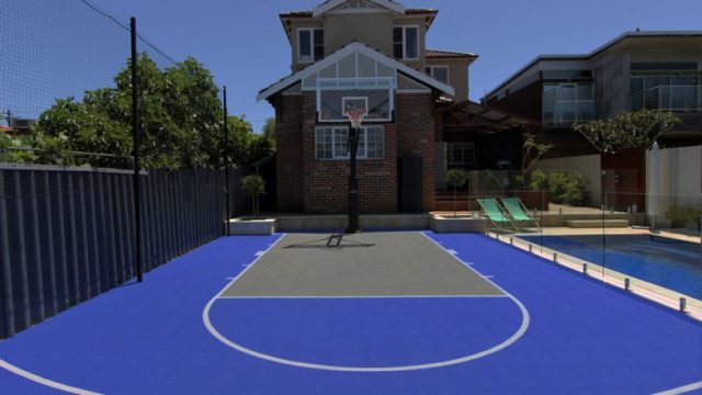 *Basketball Half Court - Rymar Synthetic Grass & Rubber Flooring